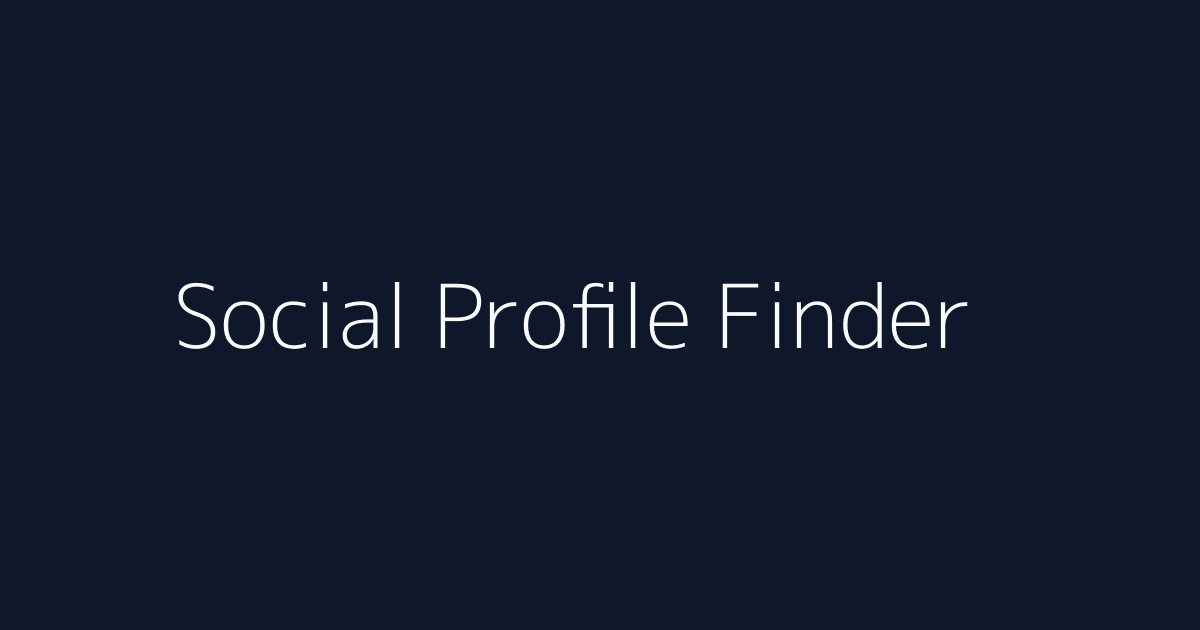 Social Profile Finder | Arkleon Labs