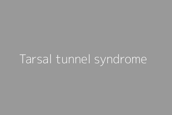 Tarsal tunnel syndrome - SportsMed Physical Therapy