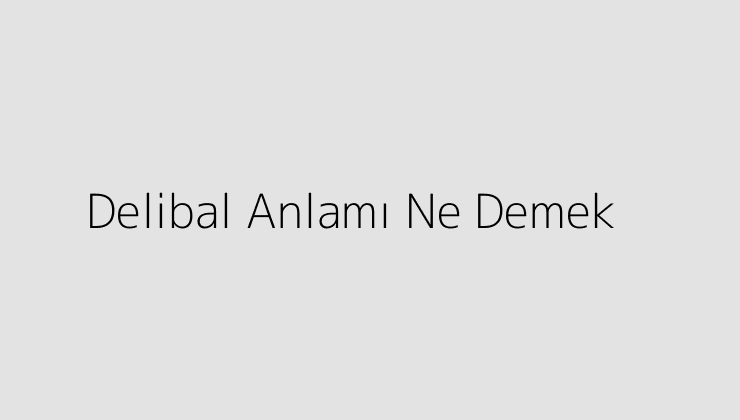 Delibal Anlamı Ne Demek? - Teknoloji Doktoru